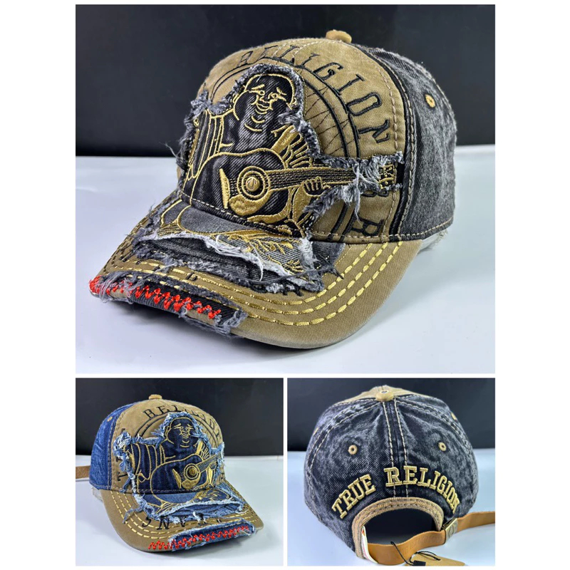 Fashionable dusty embroidered Rin baseball cap - Men's dusty denim hat ...