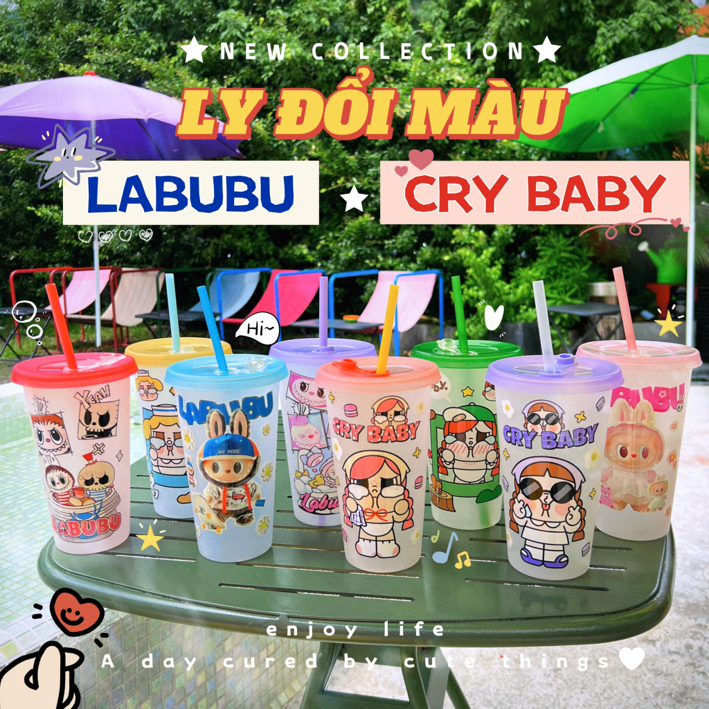 Labubu & Crybaby color changing cup (Random image) (available in ...