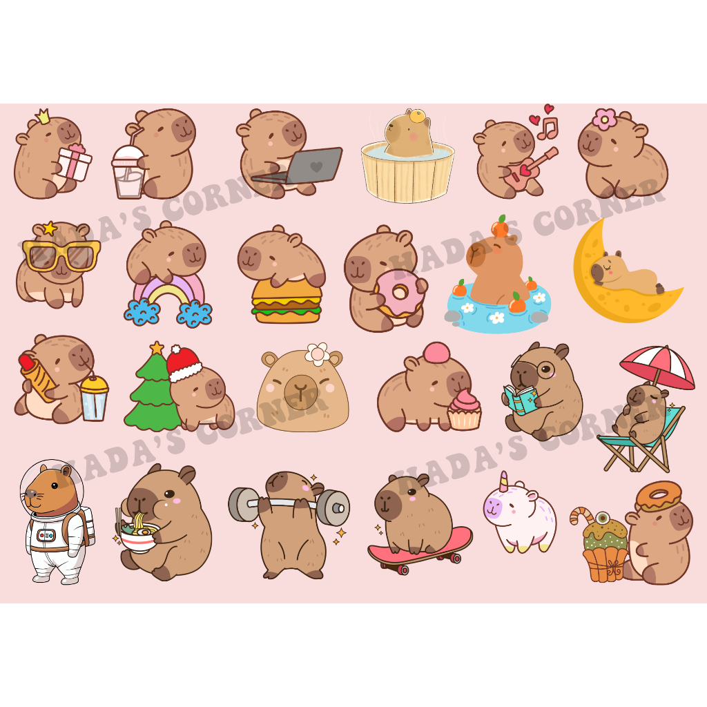 Set Sticker LABUBU - CAPYBARA - KUROMI - CINNAMOROLL - UNICORN hottrend ...
