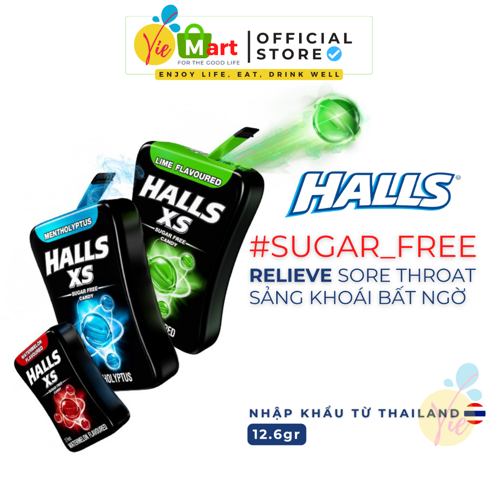 HALLS XS Sugar-Free Lozenges for Mouth Freshening - Thailand - 4 ...