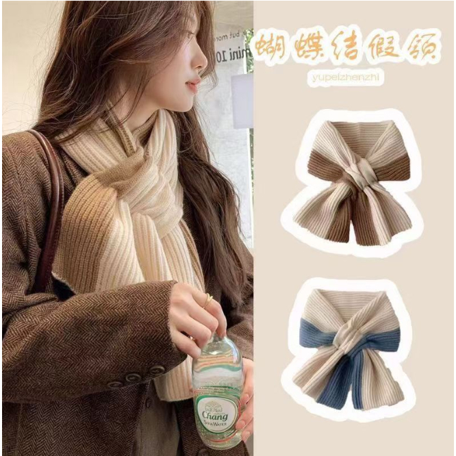 Warm Multi-Colored Wool Scarf, Personalized Korean Fashion Diagonal ...