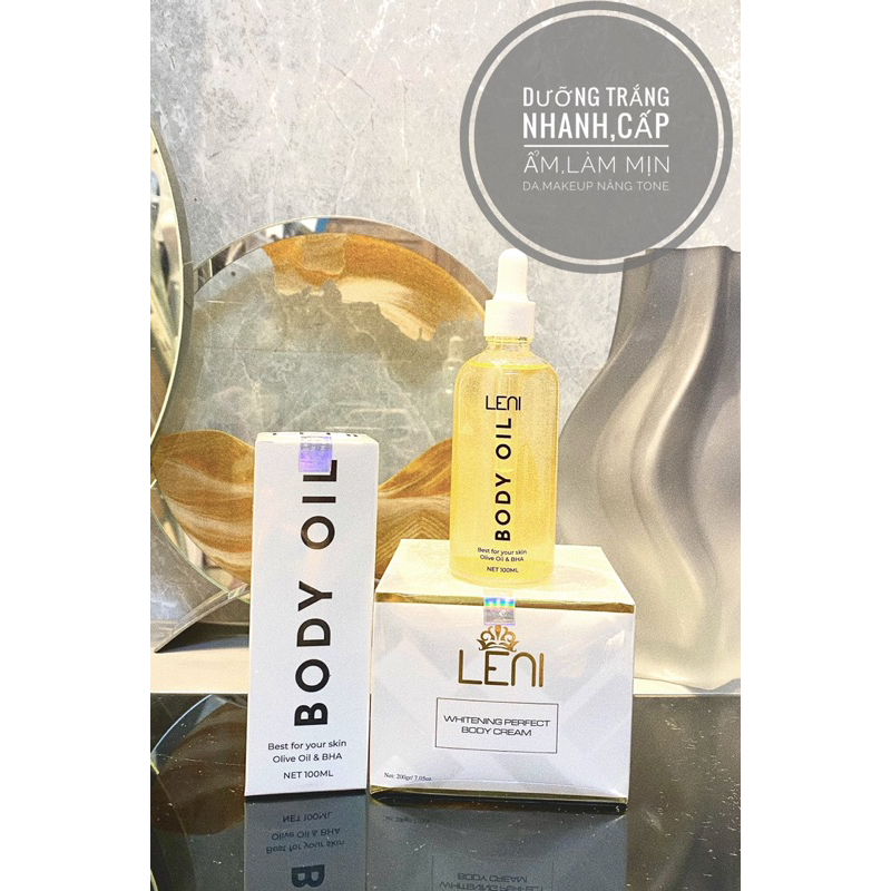 Body PERFECT LENI (night cream)+body OIL whitens body skin, evens skin ...