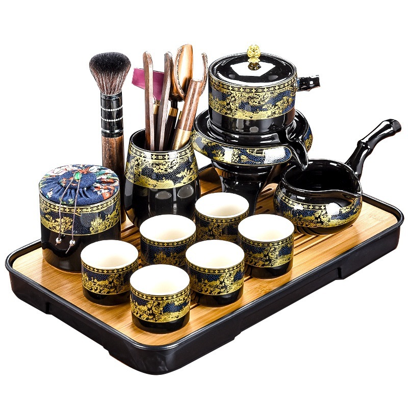 Mill tea set, high-quality Chinese ceramic tea set with luxurious ...