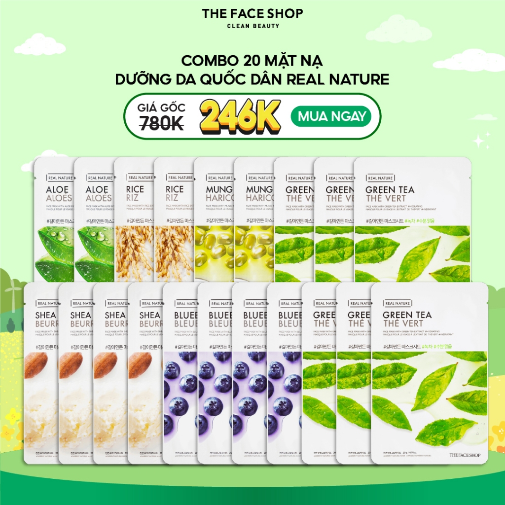 [Magical Livestream] Combo of 20 BestSeller THE FACE SHOP Real Nature ...