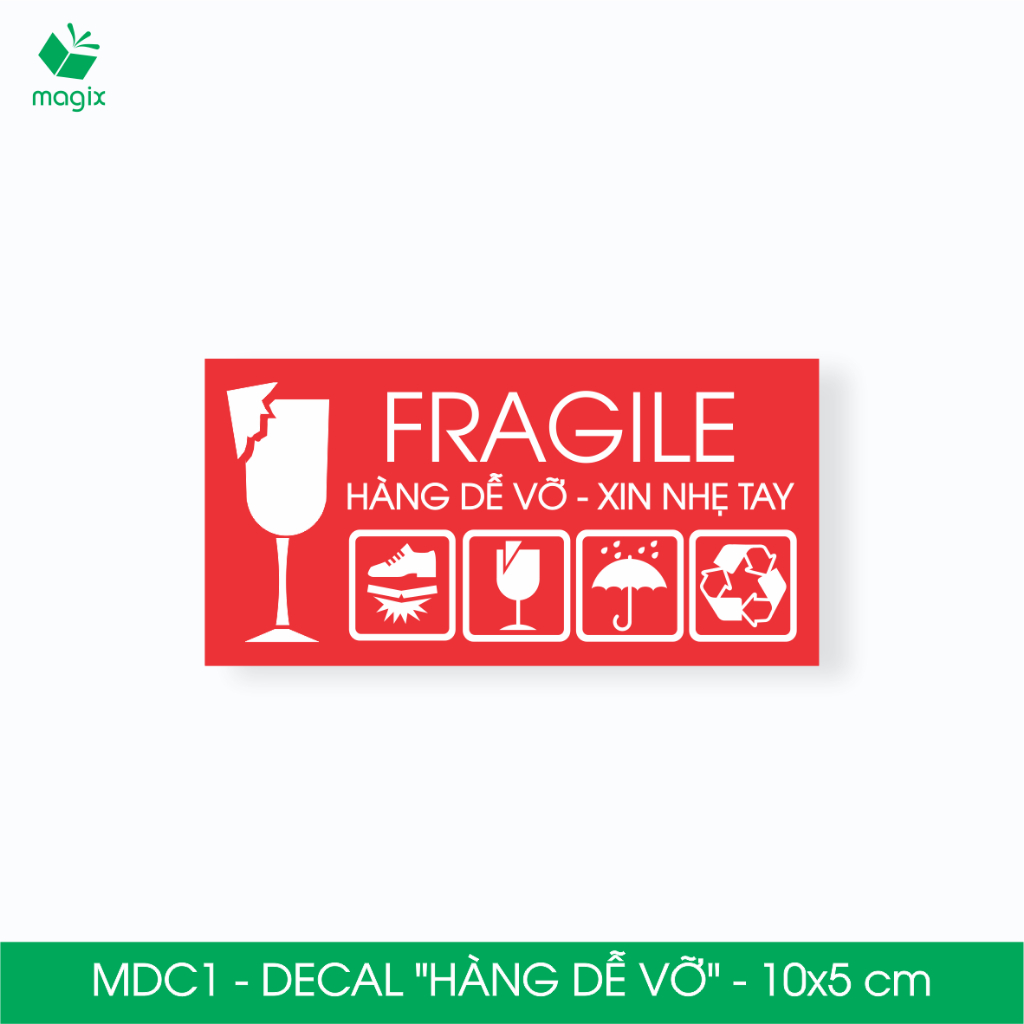 Mdc1 - 10x5 cm - 1000 Fragile Decals - Fragile Goods Stickers ...