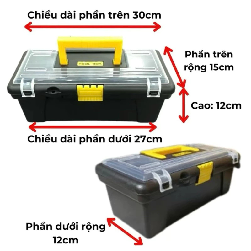 Mini tool box, clear lid plastic tool box, black plastic tool box with ...