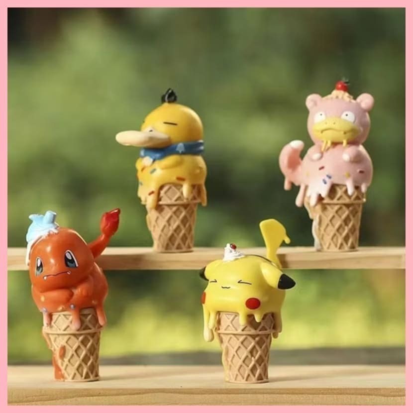 Melting Ice Cream Cone Pokemon Model - Charmander Pikachu Bulbasaur ...