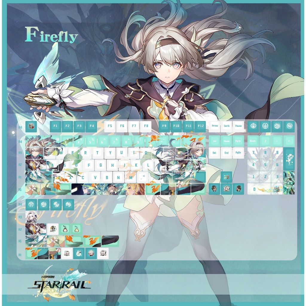 Honkai Keycap: Star Rail Firefly thick PBT through led in dyesub 5 ...