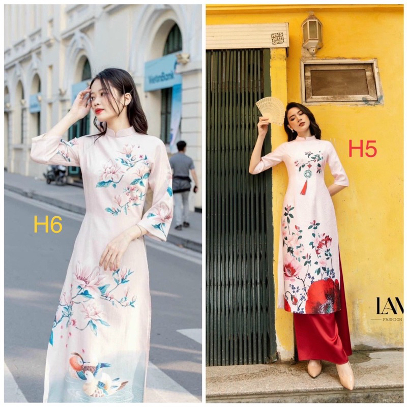 Brocade ao dai WITH PANTS, modern PT ao dai made of luxurious brocade ...