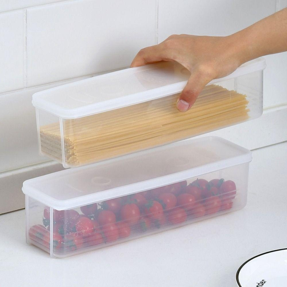 Long Plastic Box for Dry Food, Spaghetti, Green Onion, Comes with a ...