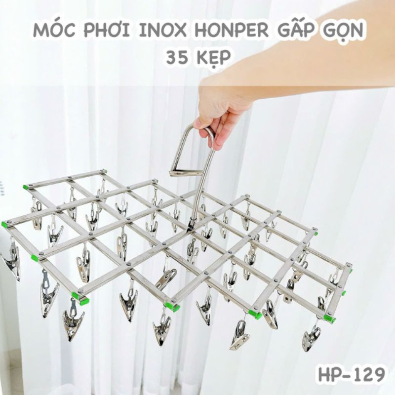 DURABLE AND BEAUTIFUL 35-Clip FOLDING Stainless Steel Drying Hook ...
