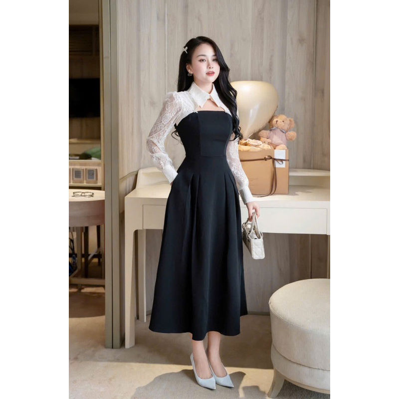 Beautiful dress with lace and 2 pretty bows for parties, going out ...