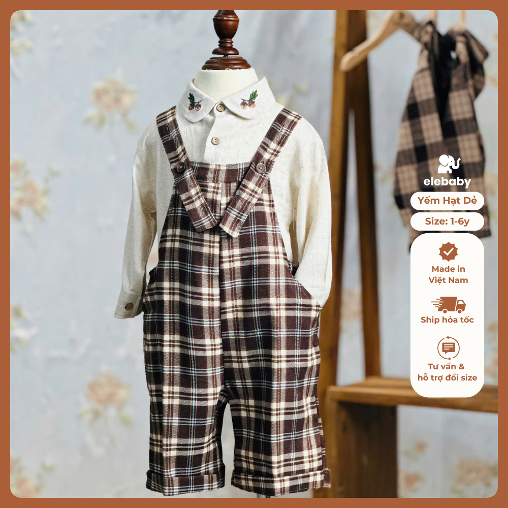 Vintage soft and rough chestnut overalls for boys and girls of all ...