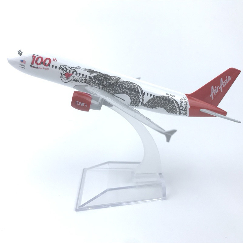 Airasia (Bailong) 16cm alloy airplane model (Airplane model + display ...