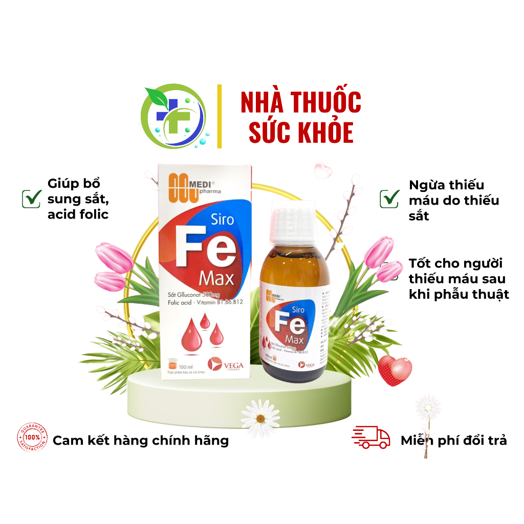 Fe Max Syrup 100ml - Supplement iron, folic acid, reduce the risk of ...