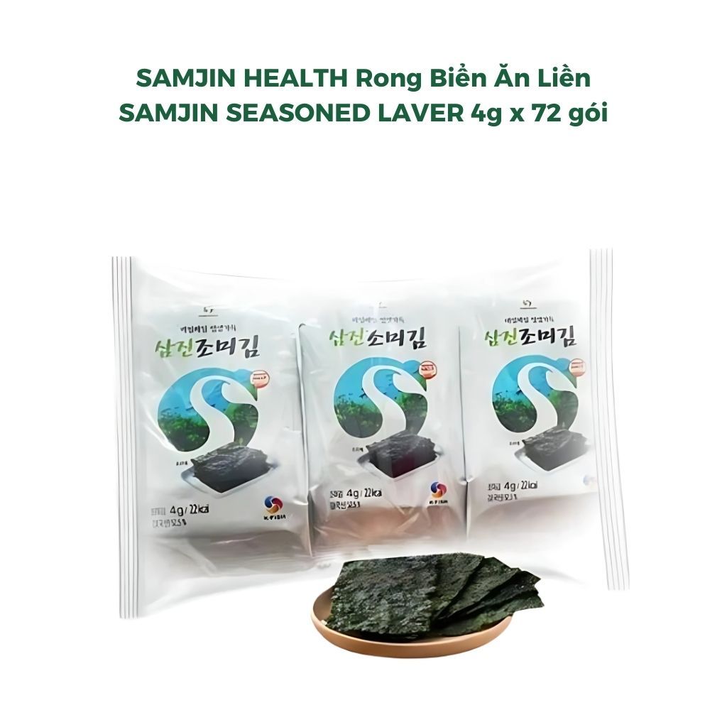 Samjin Health Korean seasoned laver instant seaweed needle leaf package ...