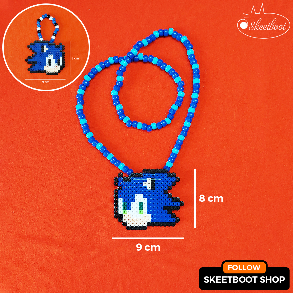 Kandi Sonic bracelet - Sonic hedgehog necklace and bracelet - very ...