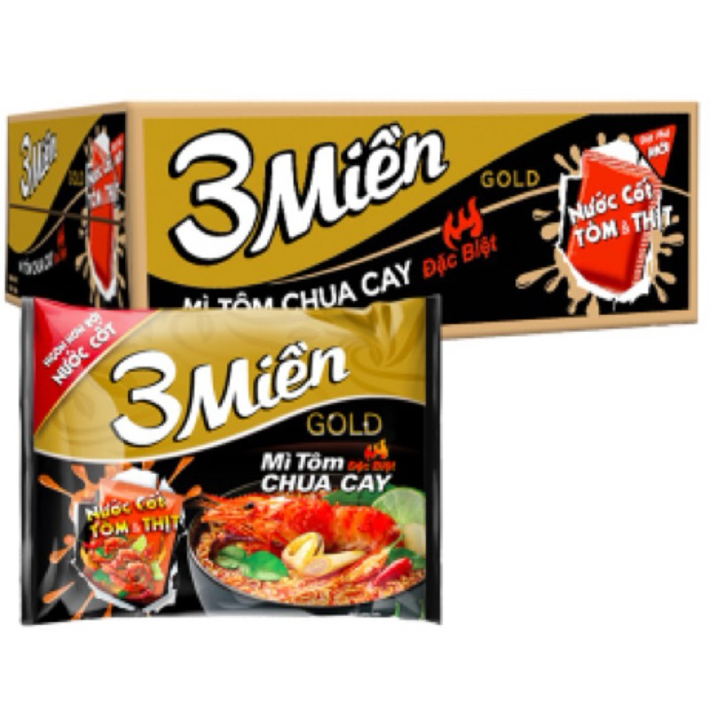 [FREE 1 3 Mien FISH SAUCE 800ml] 3 Mien Gold Noodles special spicy and ...
