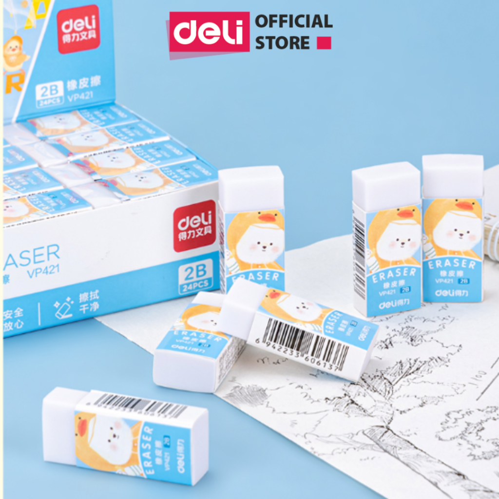 Deli Eraser Cute Shape Dust-Free Large Eraser Lead Eraser 2B 4B ...