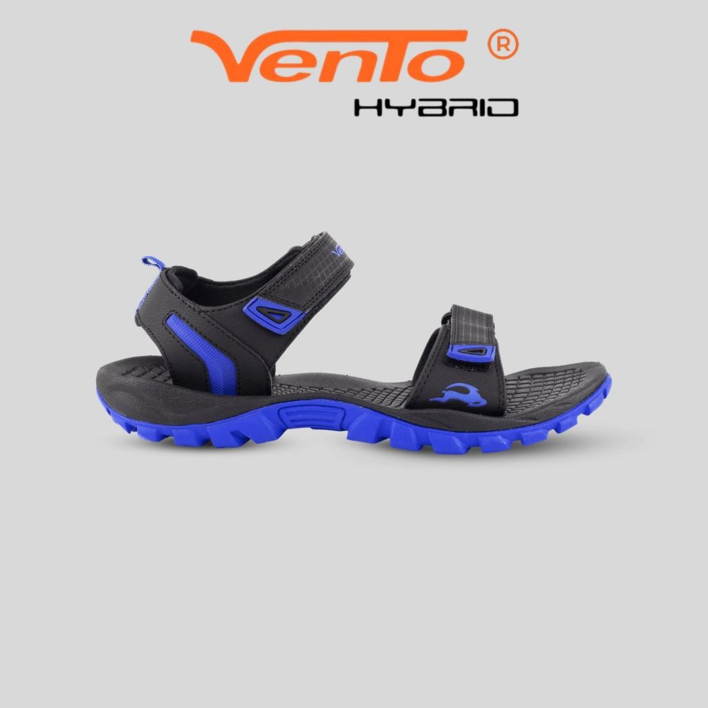 Vento men's sandals with 2 horizontal straps NV8601XD, black and blue ...