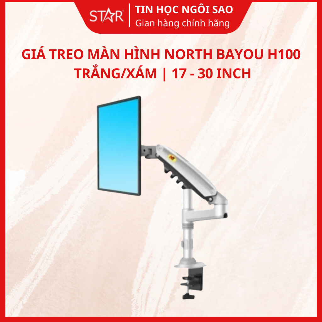 North Bayou H100 Monitor Mount - White/Gray | 17 - 30 inches - | Shopee ...