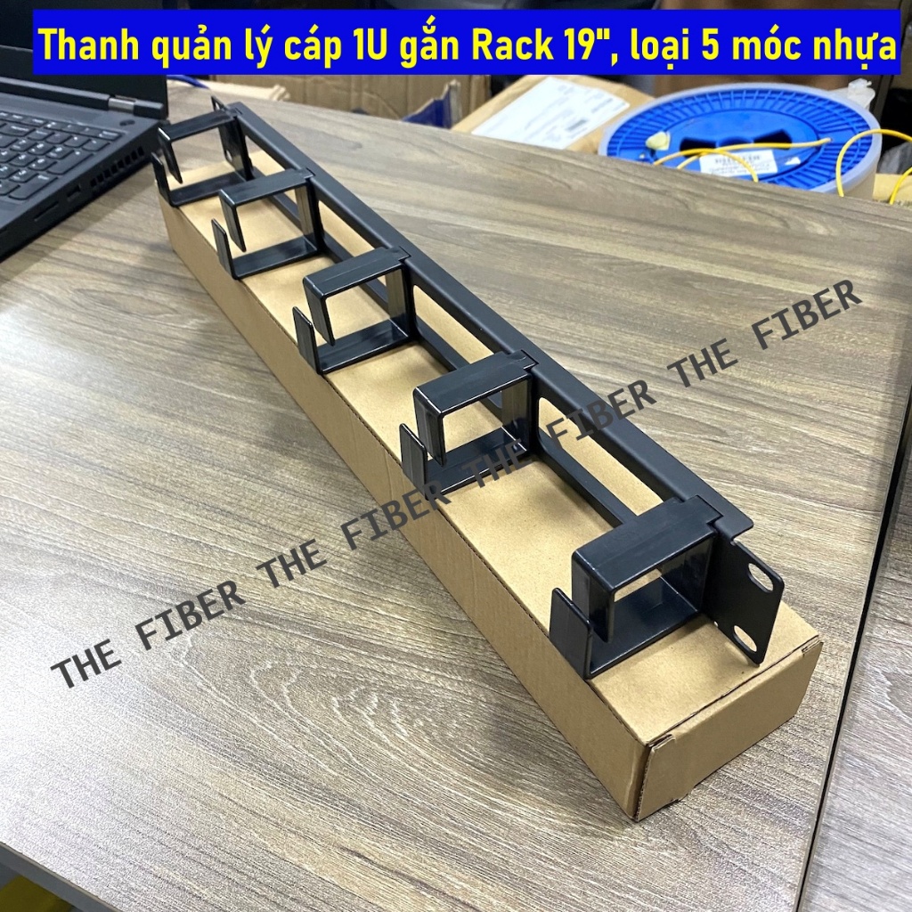 Rack mounted 1U cable management bar 19", type 5 plastic hooks | Shopee ...