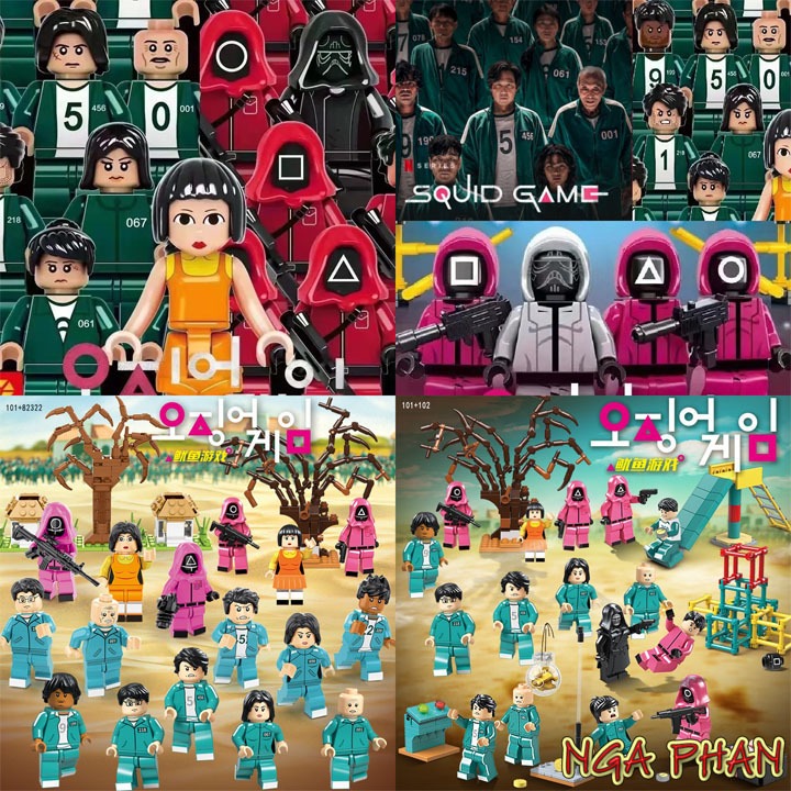 Squid Game Character Squid Game with Minifig Equipment Movie Puzzle Toy ...