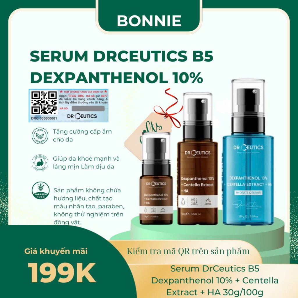 Serum DrCeutics B5 Dexpanthenol 10% + Centella Extract + HA 30g/100g | Shopee Philippines