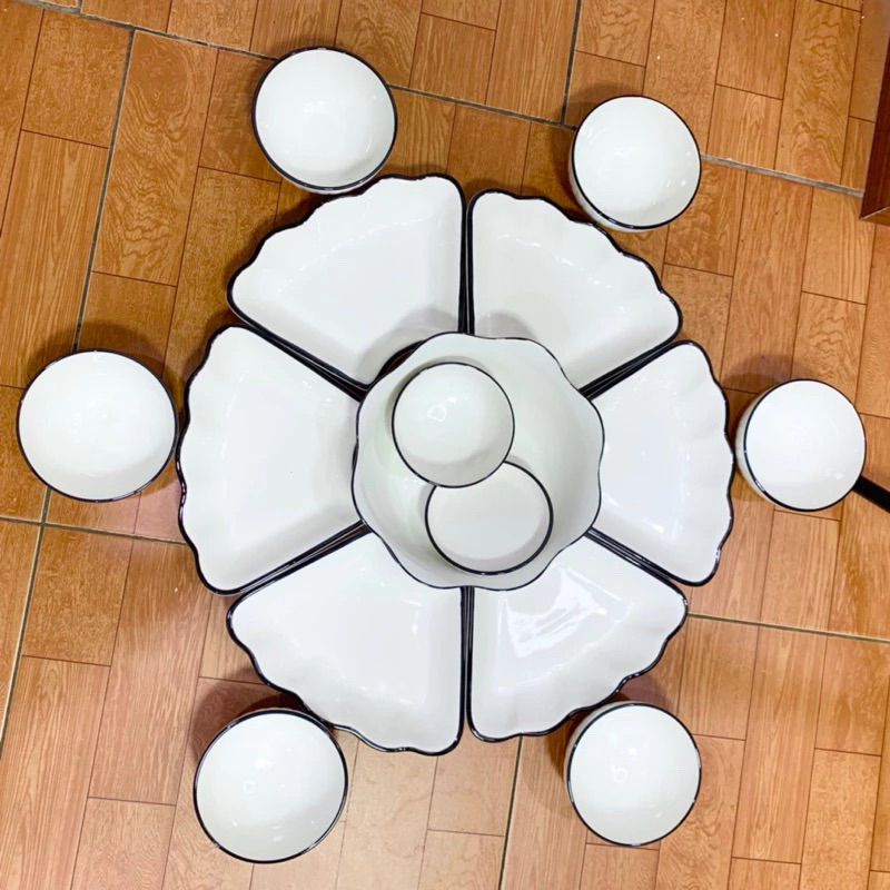 Porcelain dinnerware set 15 Piece wooden tray, Sun flower dinnerware ...