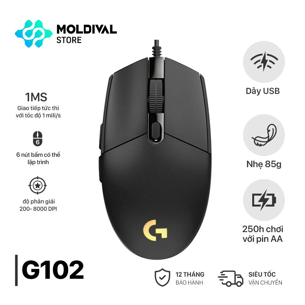 Gaming Mouse G102 Lightsync RGB (OEM) NHT Books Wired Mouse, High ...