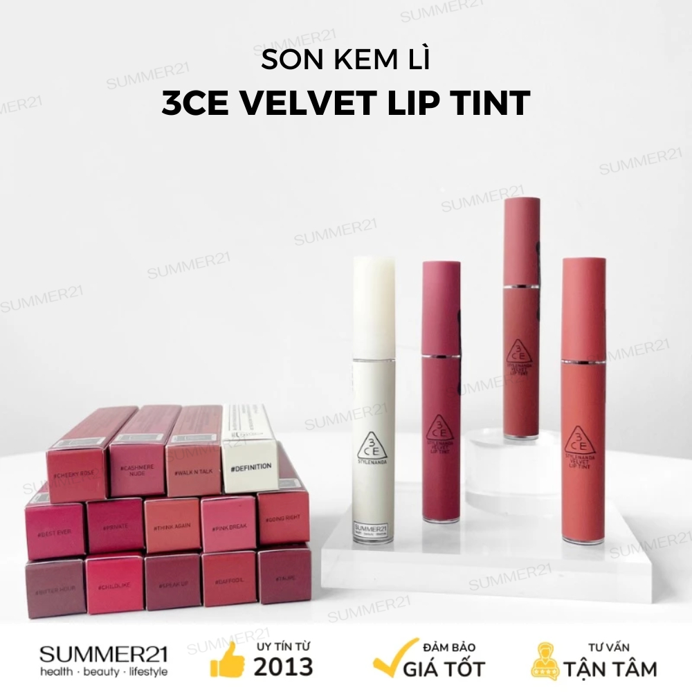 3CE VELVET LIP TINT Lipstick (New Color Palette) | Shopee Philippines