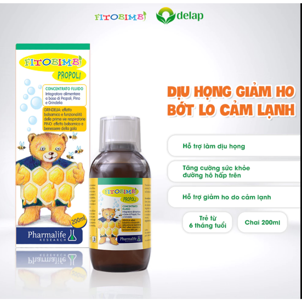 Fitobimbi PROPOLI Cough Syrup Supports Cough Relief Due to Colds 200ml ...