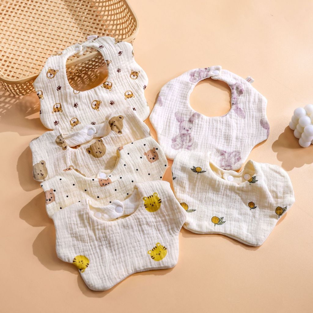 Petal Bibs Baby Saliva towel ins Six layers of wrinkled fabric Bibs ...
