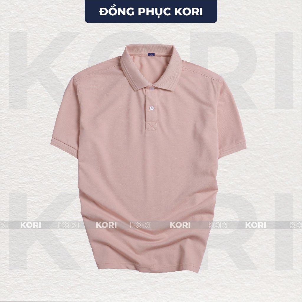 Pink Plain Polo Shirt High Quality CVC Cotton Fabric Standard Full ...