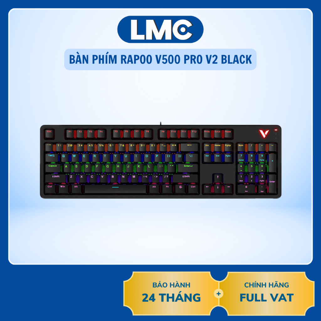 Rapoo V500 Pro V2 Black mechanical keyboard (Red switch) | Shopee Philippines