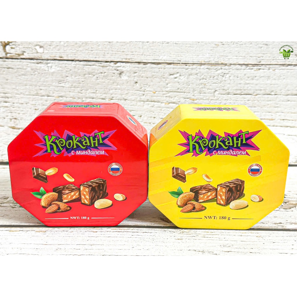 Kpokaht Russian Almond Chocolate Candy Hexagonal Tin Box 180g | Shopee Philippines