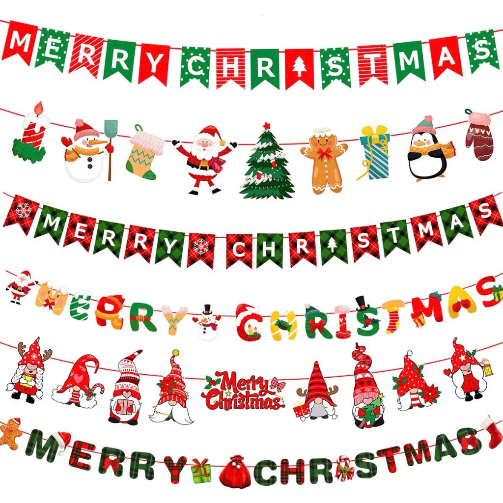 Hanging flags for Christmas decorations, Christmas, triangle flags with ...