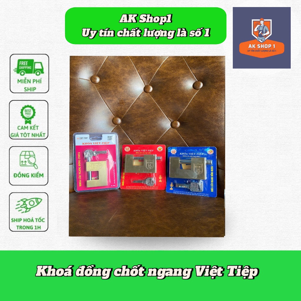 Genuine 3-key Anti-Theft Horizontal Bridge Viet Tiep Lock | Shopee ...