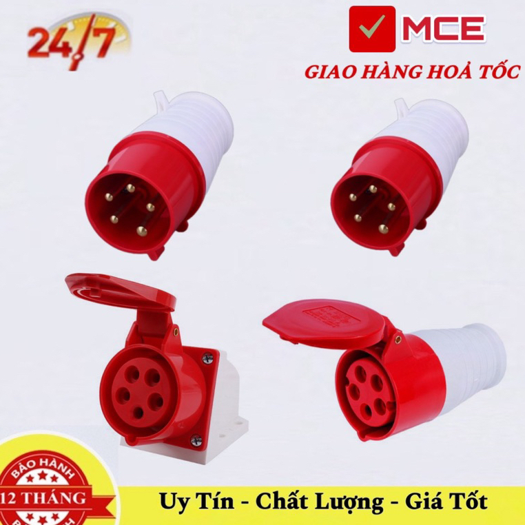 3-phase 5-Prong Industrial Portable Wall-Mounted Socket Plug 16A 32A ...