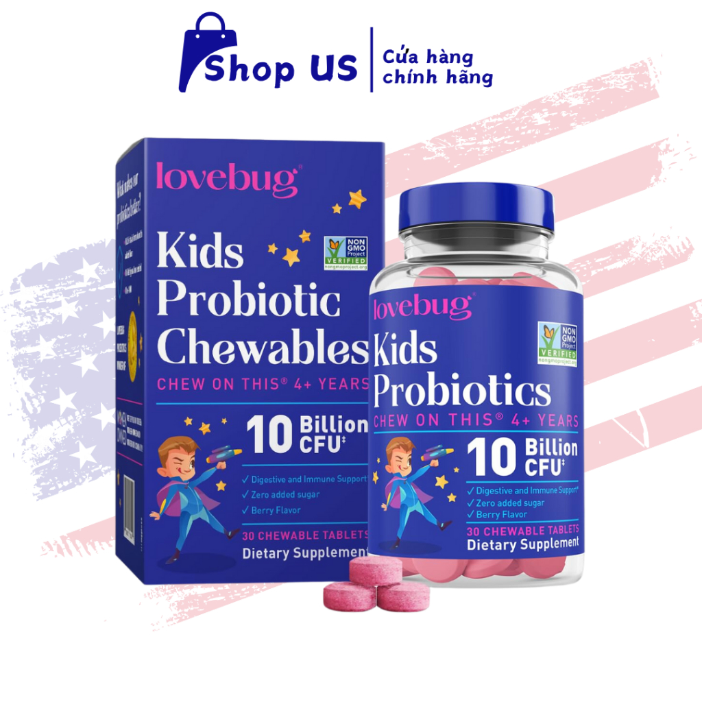 Probiotic Chewables Lovebug Probiotic Supplement for 4 Year Olds ...