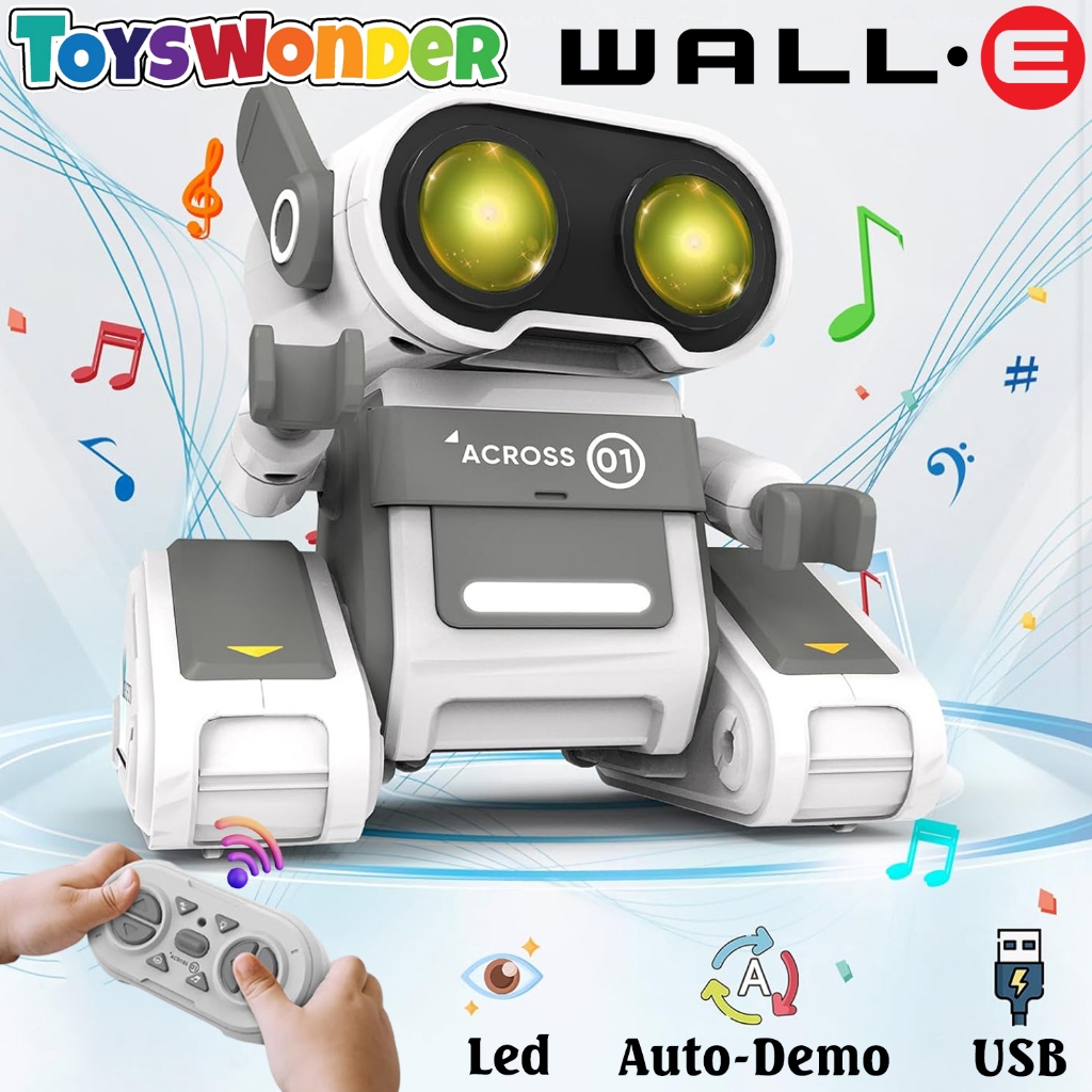 Wall-e Remote Control RC 2,4 GHZ Robot Model Toy Moves and Rotates 360 ...