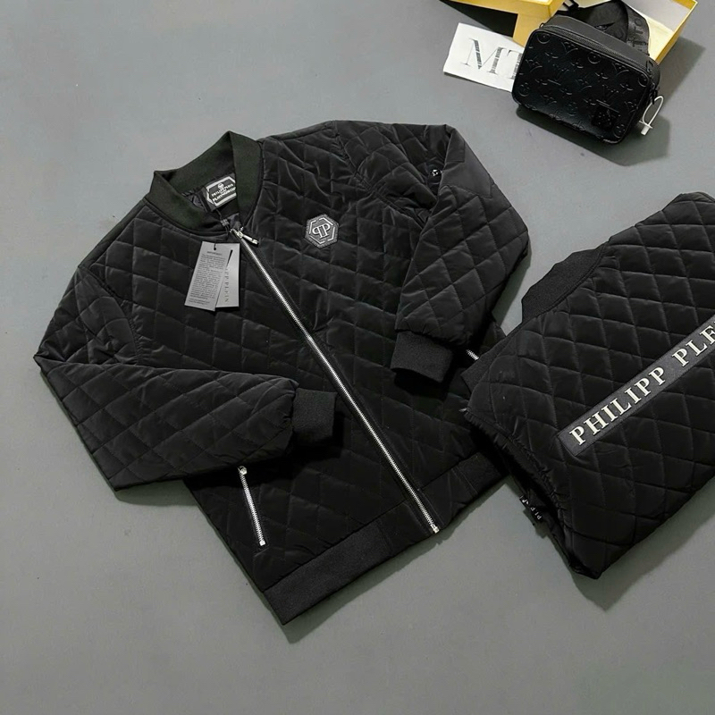 Philipp Plein men's bomber jacket with bare filling embroidered with ...