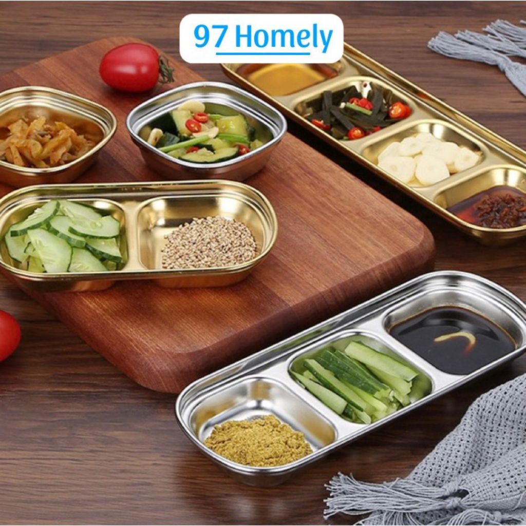 97homely Multi-compartment Stainless Steel Sauce Seasoning Tray ...