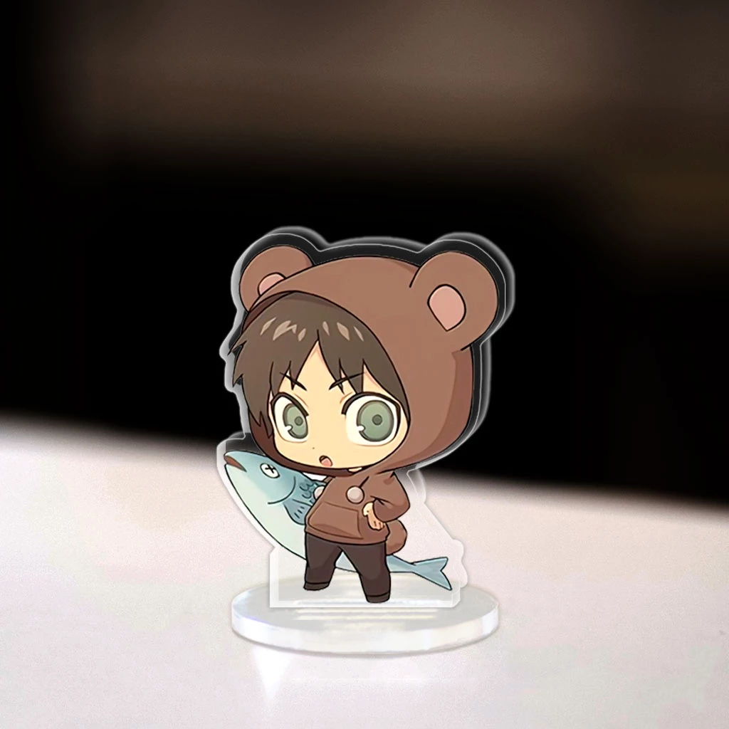 Mini Attack On Titan Eren Yeager Mikasa Armin Levi Standee Chibi model ...