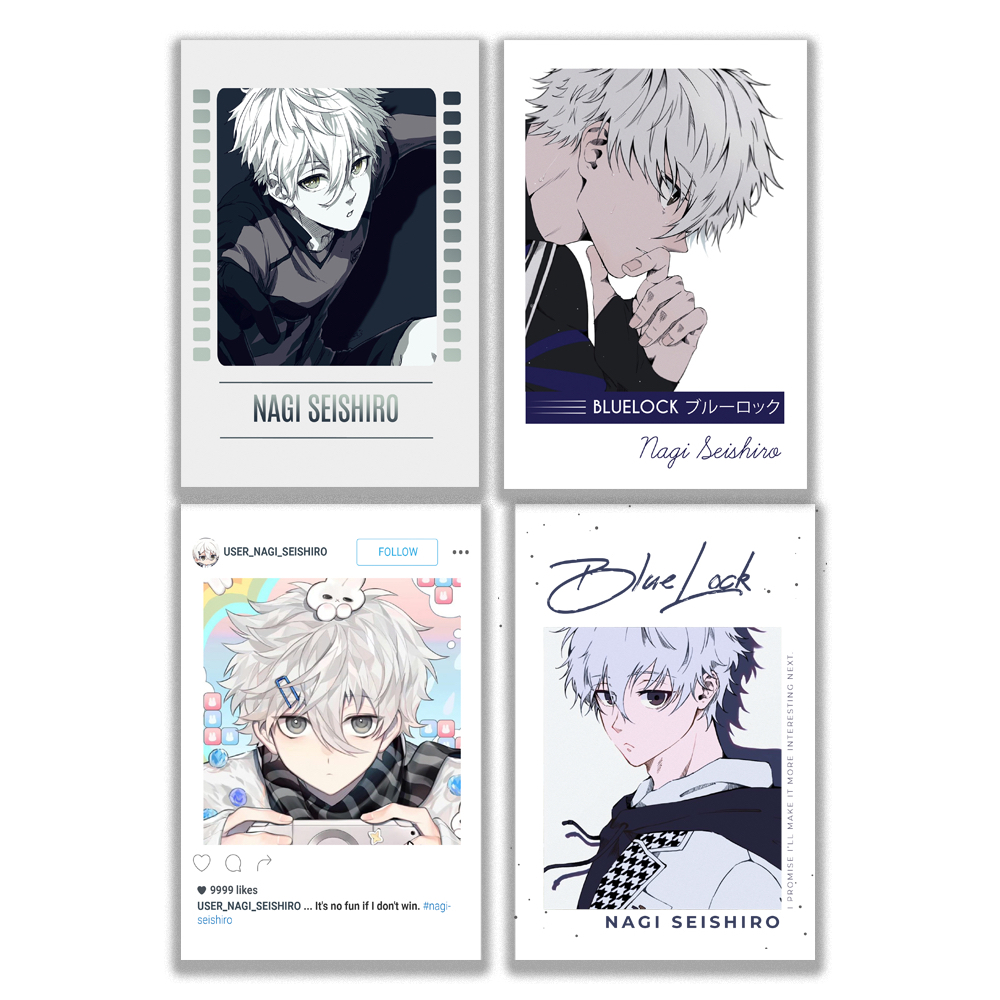 Set of 4 Nagi Seishiro Blue Lock character pola cards | Shopee Philippines