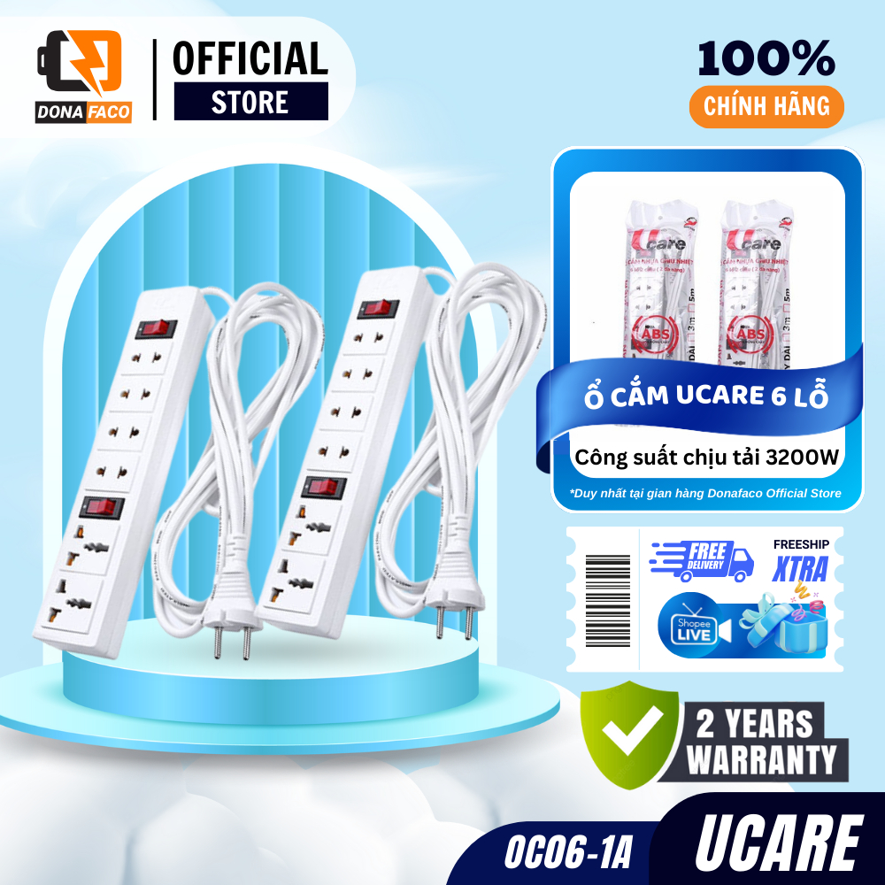 Ucare 6-hole, 2-prong power outlet with safety switch, sturdy ABS ...