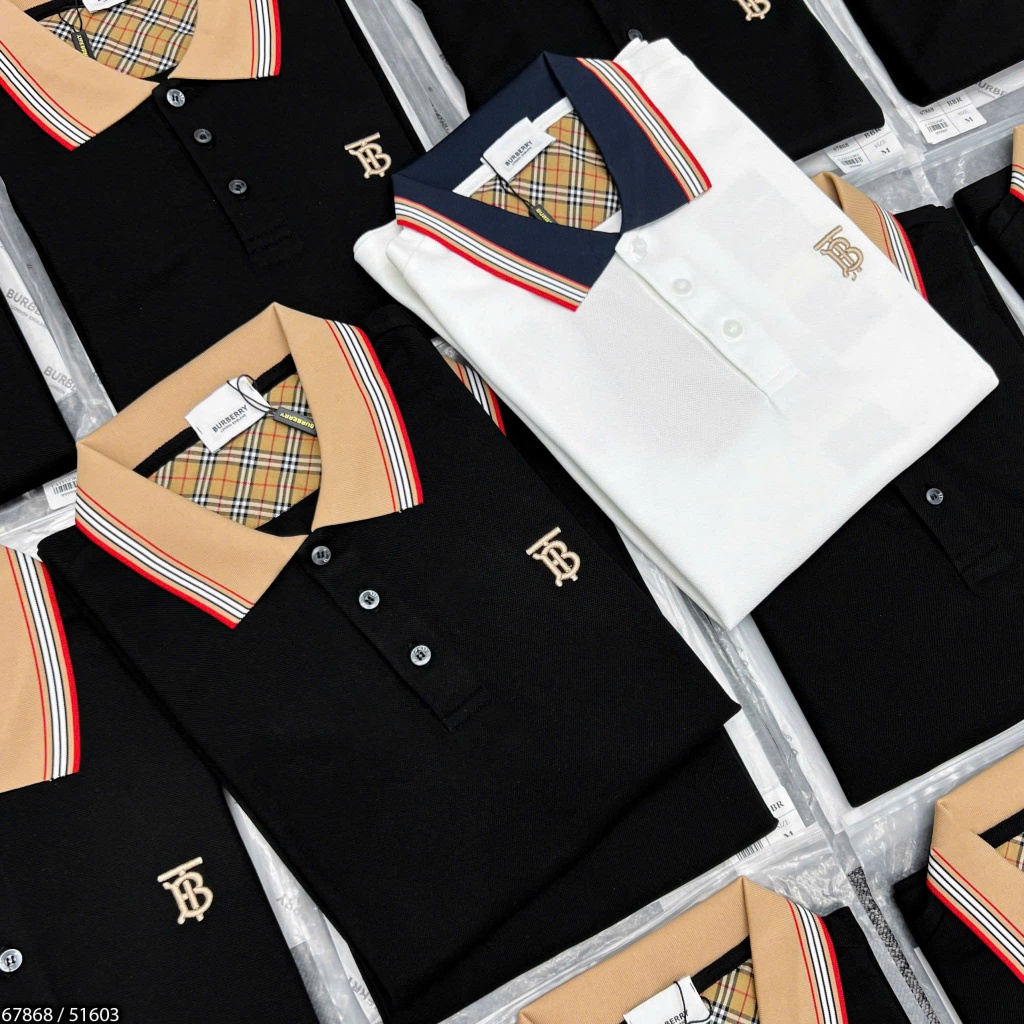 High quality men's polo shirt with striped collar, QC grade 1 product ...
