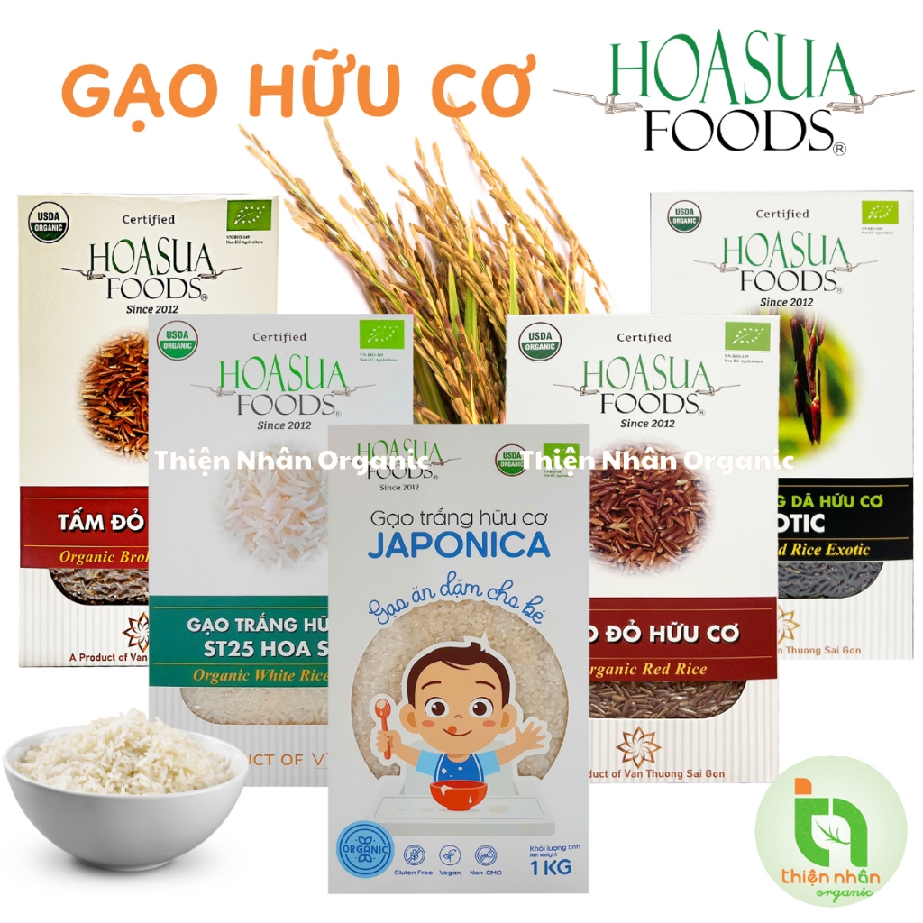 Hoa Sua Organic Rice 1kg Assorted ST25, Japonica, Red Brown, Black ...