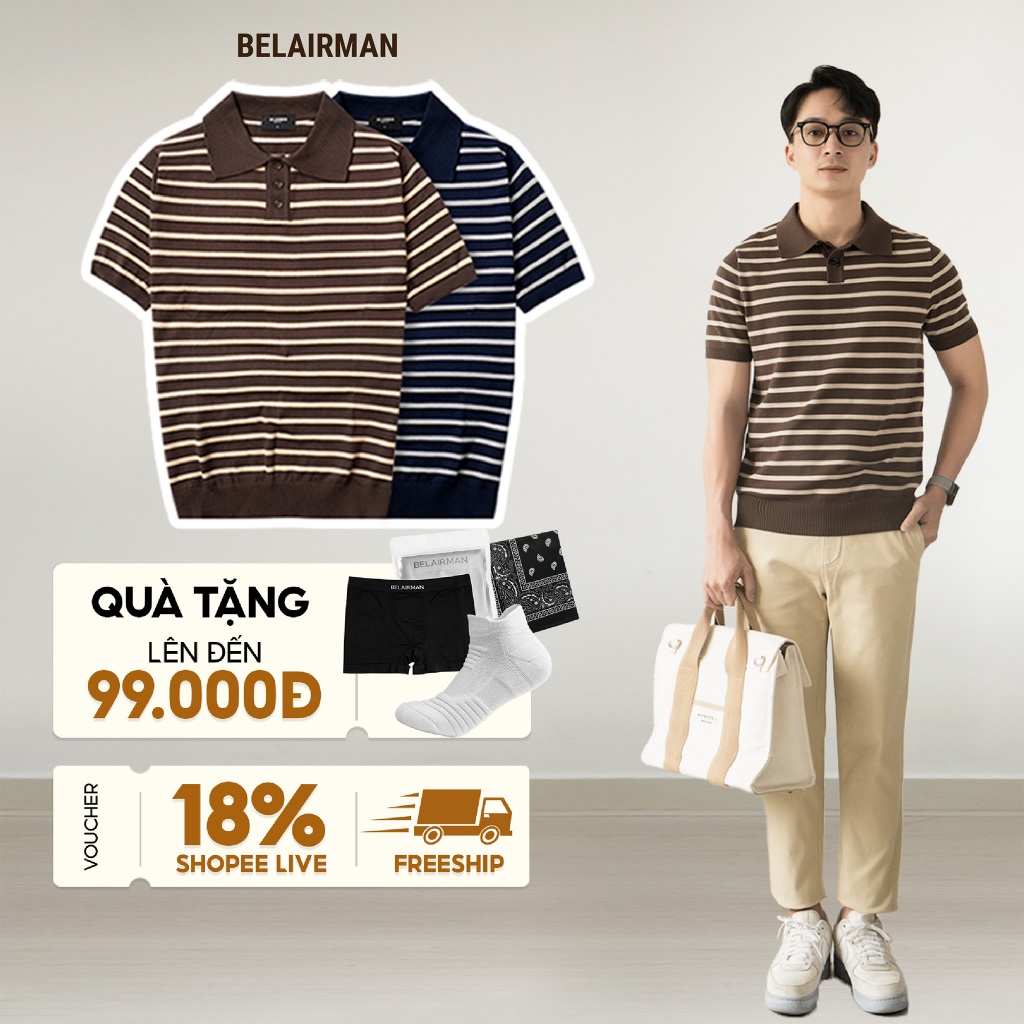 NAKY men's polo shirt with knitted fabric, classic, elegant, luxurious, standard form ...