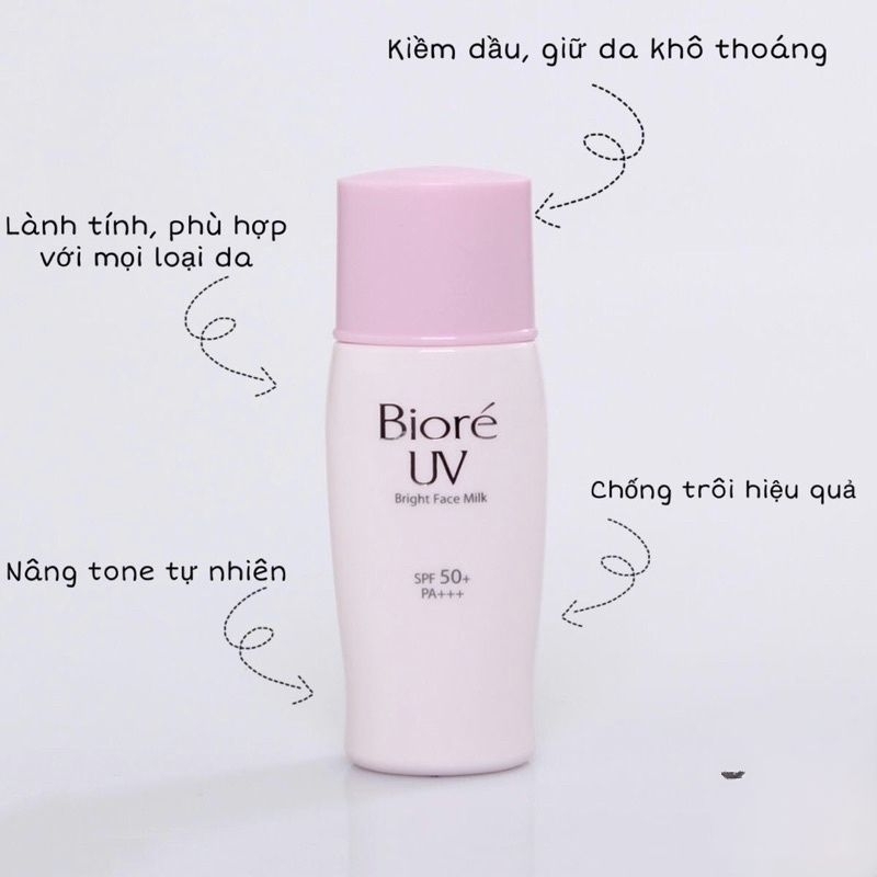 Bioré Natural Bright Pink Sunscreen SPF50+/PA++++ UV Bright Milk ...